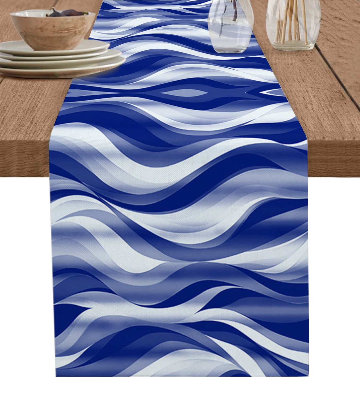 Abstract Gradient Drapery Twisted Red Table Runner ration Home r Dinner ...