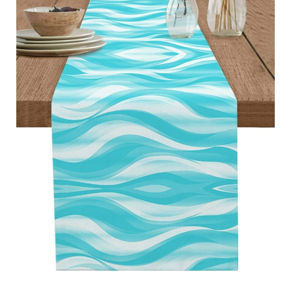 Abstract Gradient Drapery Twisted Red Table Runner ration Home r Dinner ...