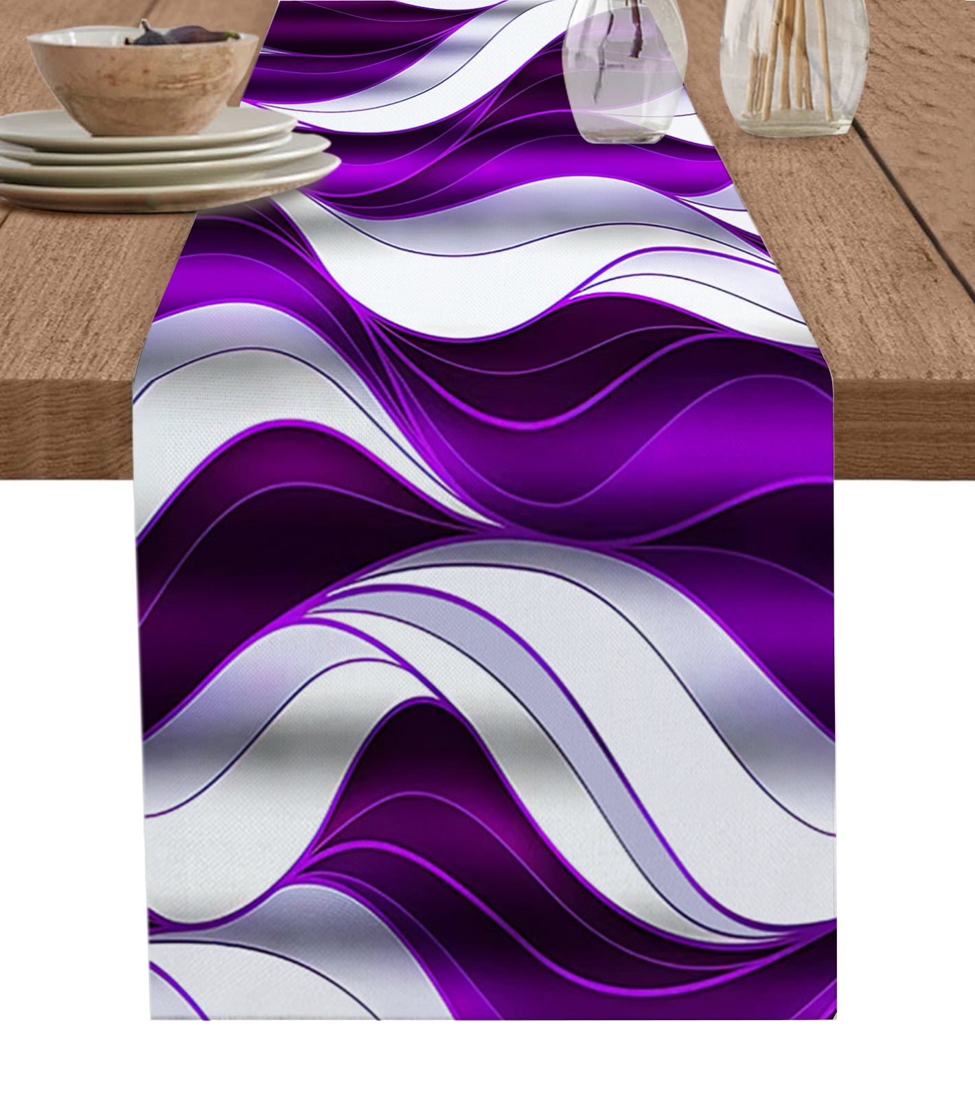 Abstract Gradient Drapery Twisted Red Table Runner ration Home r Dinner ...