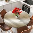 Abstract Gradient Khaki Beige Round Fitted Tablecloth with Elastic Edge ...