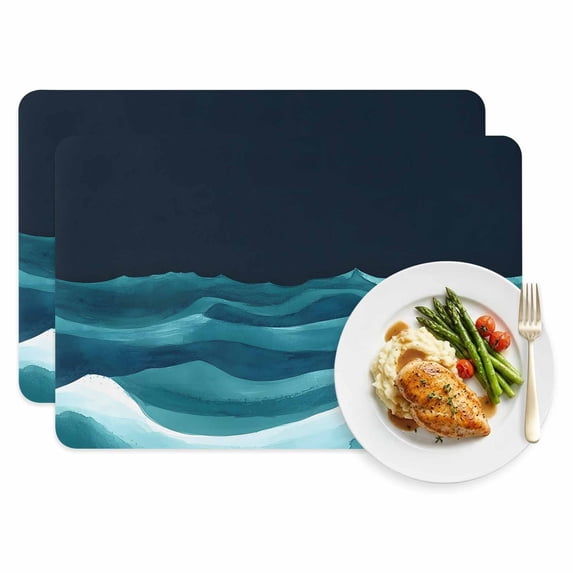 Abstract Gradient Leather Placemats Set of 2, 12x18 Inch, Water Ripple ...
