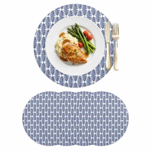 Abstract Gradient Leather Placemats Set of 4, 15 Inch, Leaves Texture ...
