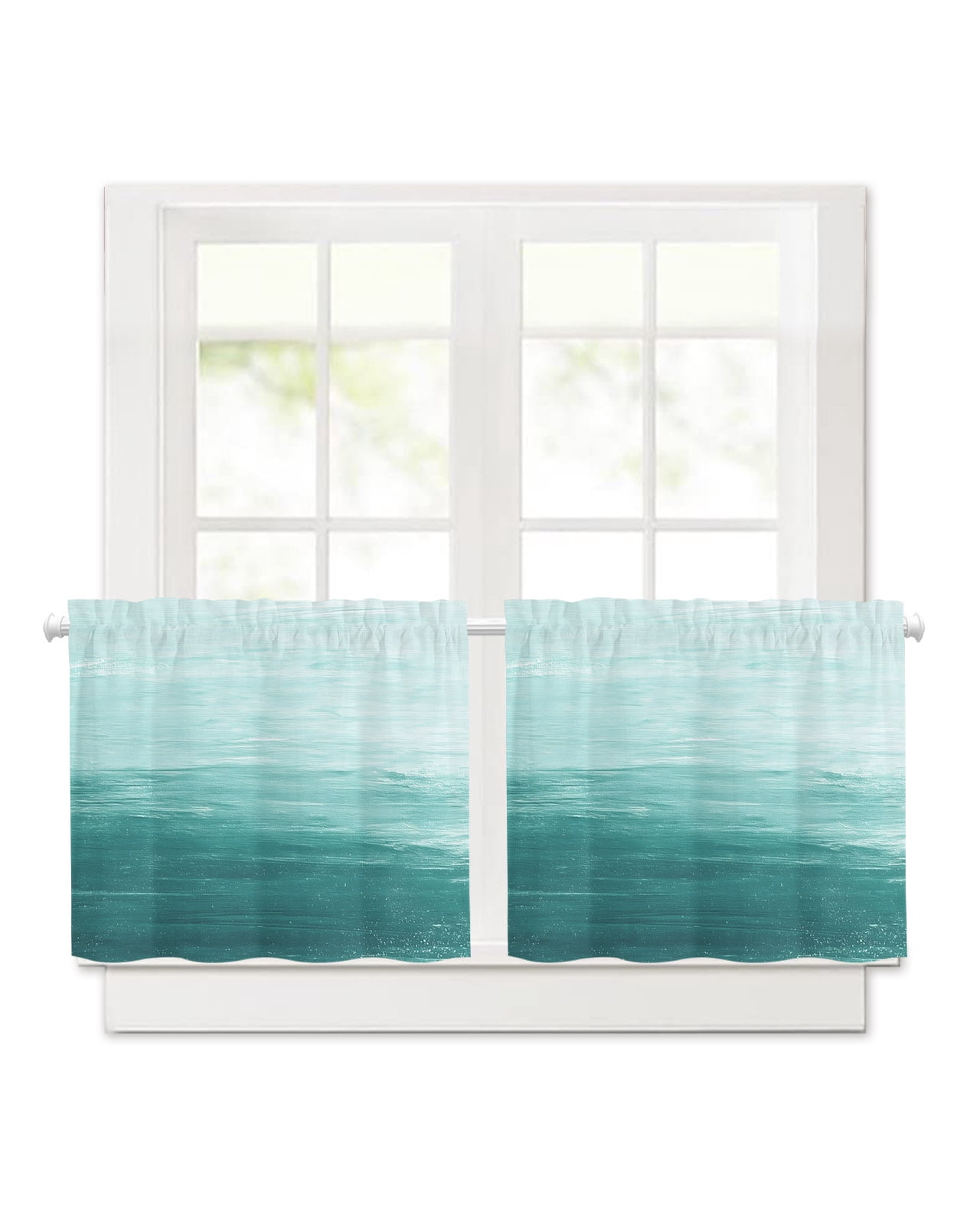 Abstract Gradient Line Arts Short Blackout Curtains 30 Inch Long ...