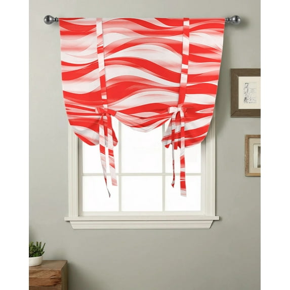 Abstract Gradient Line Color Block Twisted Red Kitchen Short Window ...