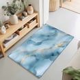 Abstract Gradient Marble Texture Rectangle Rug 2'x3' Blue Stone with ...