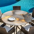 Abstract Gradient Marble Texture Round Fitted Tablecloth with Elastic ...