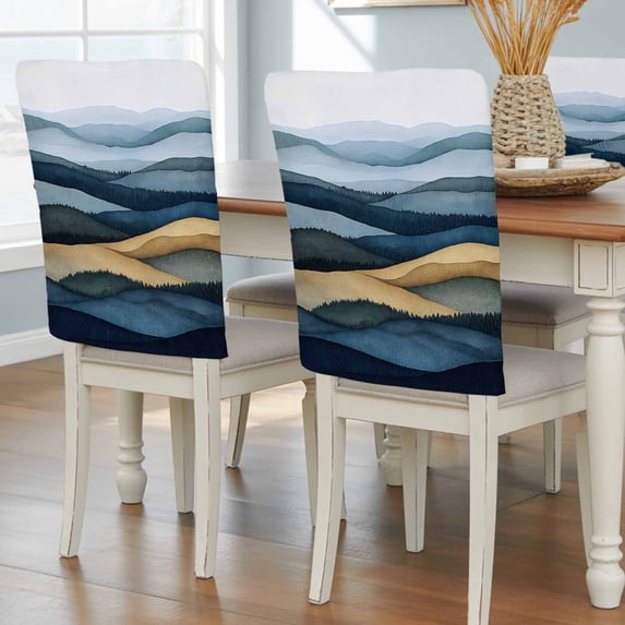 Abstract Gradient Mountain Forest Chair Covers Set of 6 Modern ...