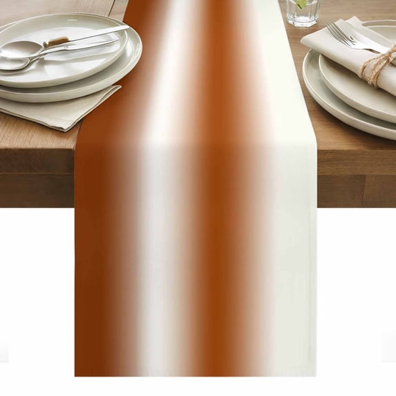 Abstract Gradient Orange Table Runner 13x48in Non-Slip Cotton Linen ...