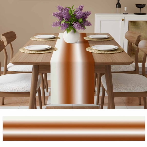 Abstract Gradient Orange Table Runner 13x60in Non-Slip Cotton Linen ...