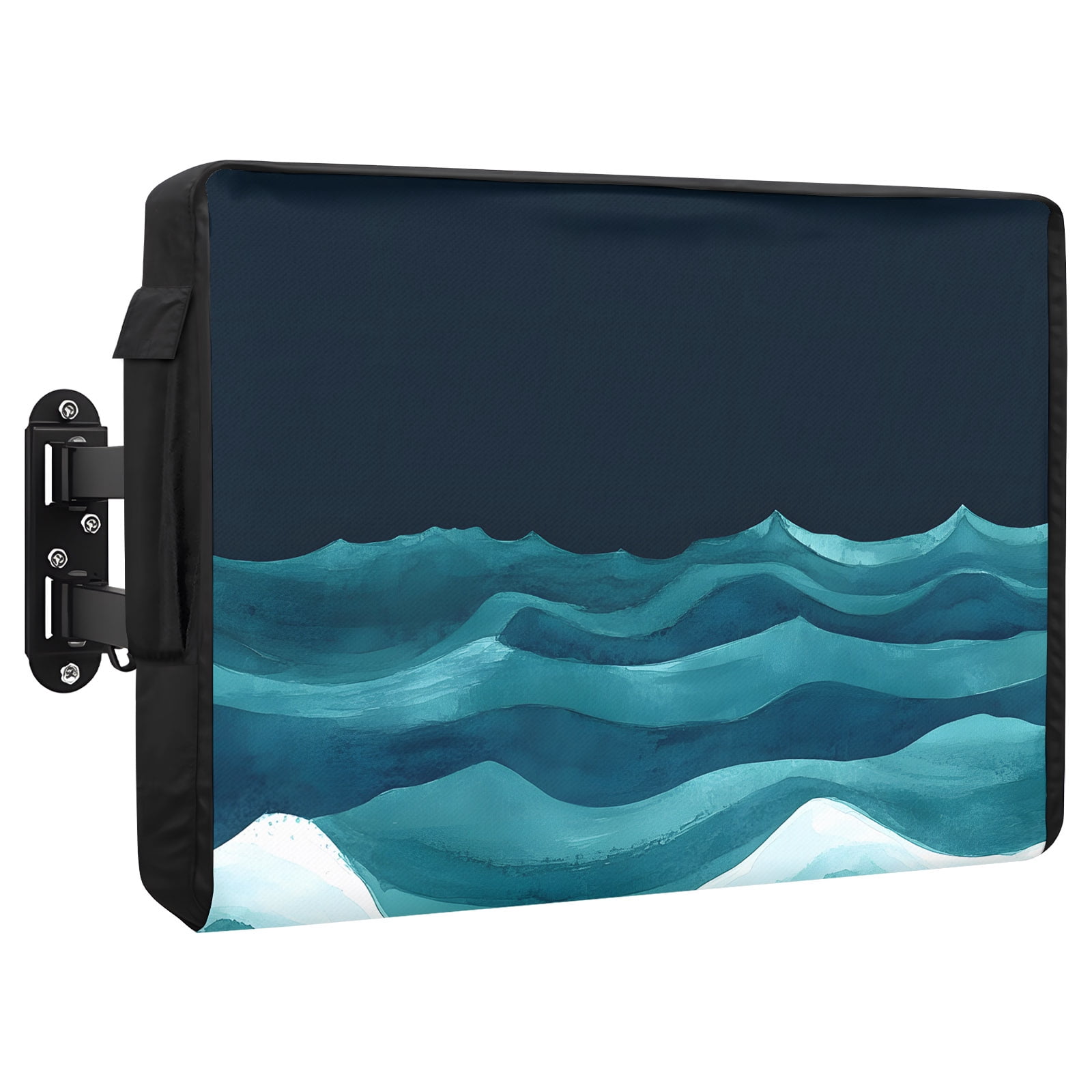 Abstract Gradient Outdoor TV Cover 60 to 65 Inch Water Ripple Teal Blue ...