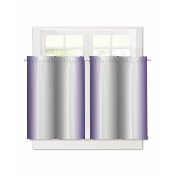 Abstract Gradient Purple Gray Short Blackout Curtains 45 Inch Long ...