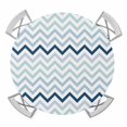 Abstract Gradient Round Table Cover, Stripes Grey Brown Ombre Chevron ...