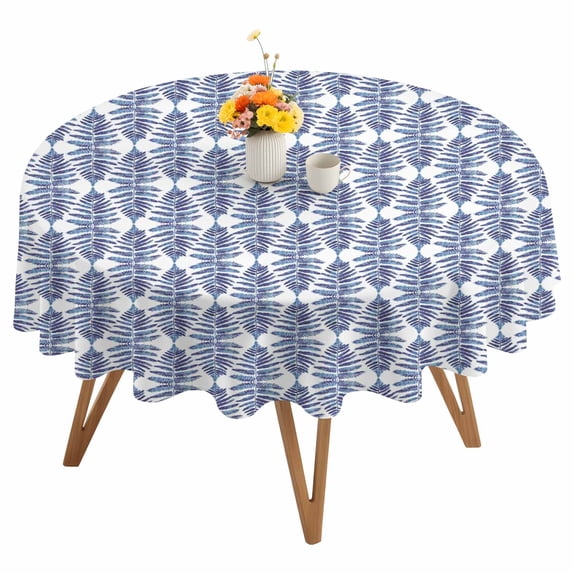 Abstract Gradient Round Tablecloth 60 inches Leaves Texture Waterproof ...