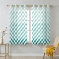 Abstract Gradient Sheer Curtains 39 Inch Long 2 Panels, Stripes Green ...