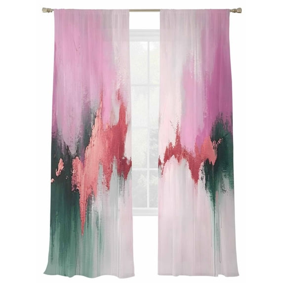 Abstract Gradient Sheer Curtains for Living Room Bedroom, Light ...