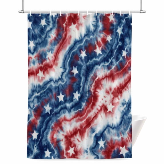 Abstract Gradient Shower Curtains for Bathroom, Red Blue Tie-dye Stars ...