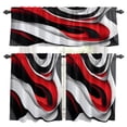 Abstract Gradient Stitching Kitchen Curtains Valance and Tier Set Black ...