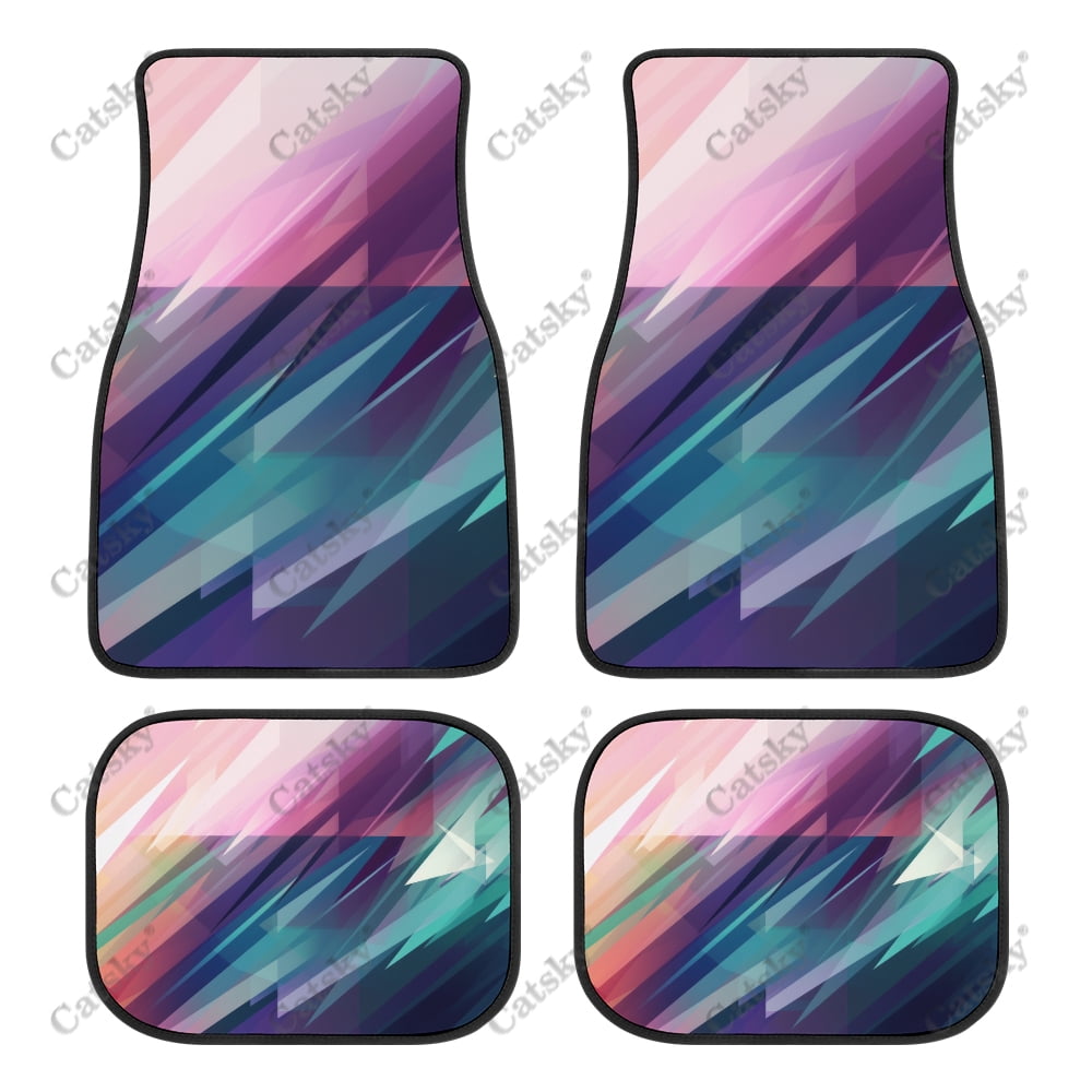 Abstract Gradient Strip Car Auto Floor Mats Carpet 4PCS Customized Cars ...