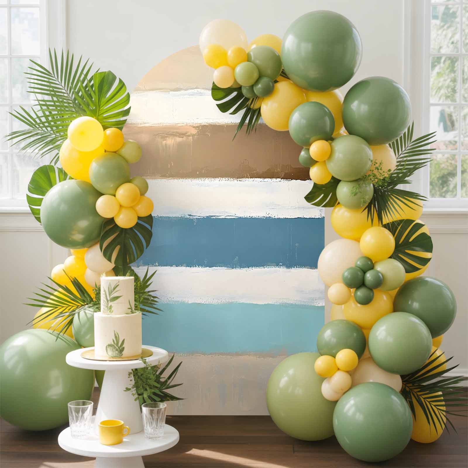 Abstract Gradient Stripe Arch Backdrop Cover, 7.2FT, Blue Brown ...
