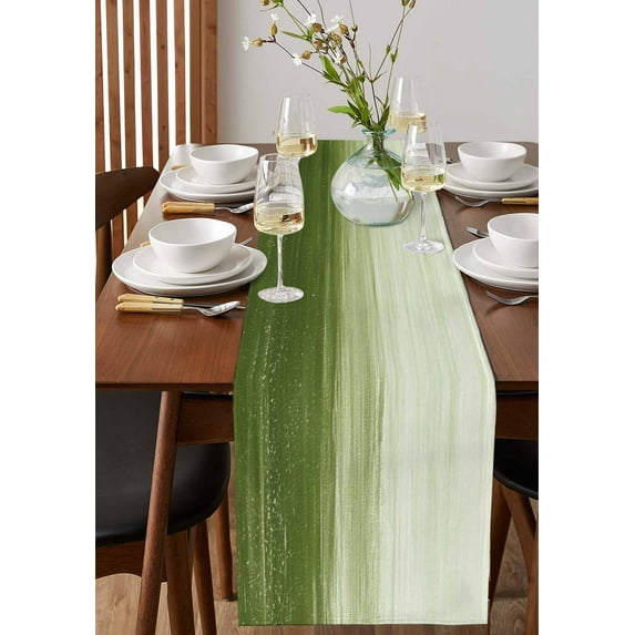 Abstract Gradient Stripe Lines Table Runner 13x70in Non-Slip Cotton ...