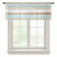 Abstract Gradient Stripe Semi Sheer Valance Curtains Brown Teal ...