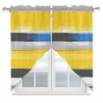 Abstract Gradient Swag Curtain Valance for Window 2 Panels Blue Grey ...