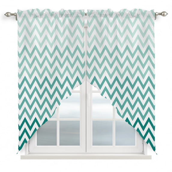 Abstract Gradient Swag Curtain Valance for Window 2 Panels Stripes ...