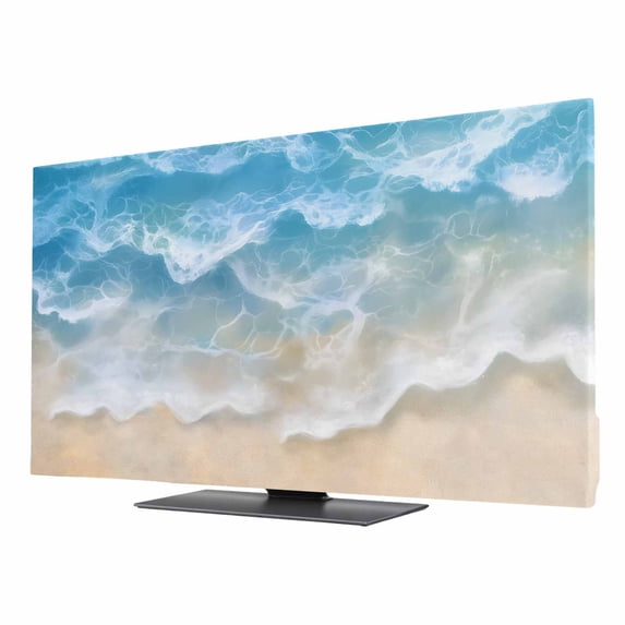 Abstract Gradient TV Dust Cover 55 Inch, Beach Blue Water Ripple ...