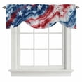 Abstract Gradient Tie Up Valance Curtains Red Blue Tie-dye Stars U.S ...