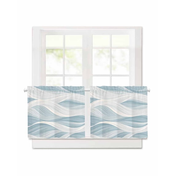 Abstract Gradient Water Ripple Short Blackout Curtains 30 Inch Long ...