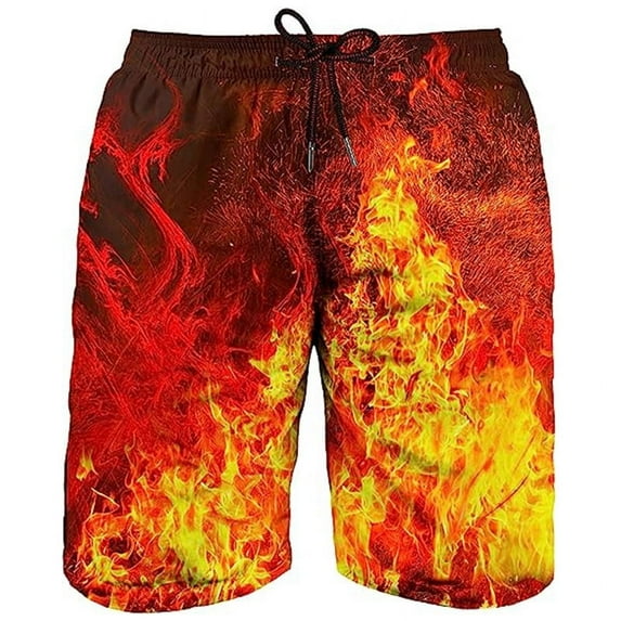 Abstract Graffit Flame Graphic Shorts Pants Pop 3D Printed Hip Hop y2k ...