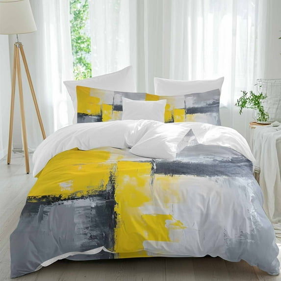 Abstract Graffiti 4 Piece Duvet Cover Set Twin Size Watercolor Gray ...