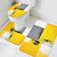 Abstract Graffiti Art Bathroom Rugs Set Gary Yellow Color Stitching Non ...