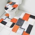 Abstract Graffiti Art Bathroom Rugs Set Orange Black Color Stitching ...