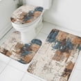 Abstract Graffiti Art Bathroom Rugs Set Retro Brown Blue Street Art Non ...