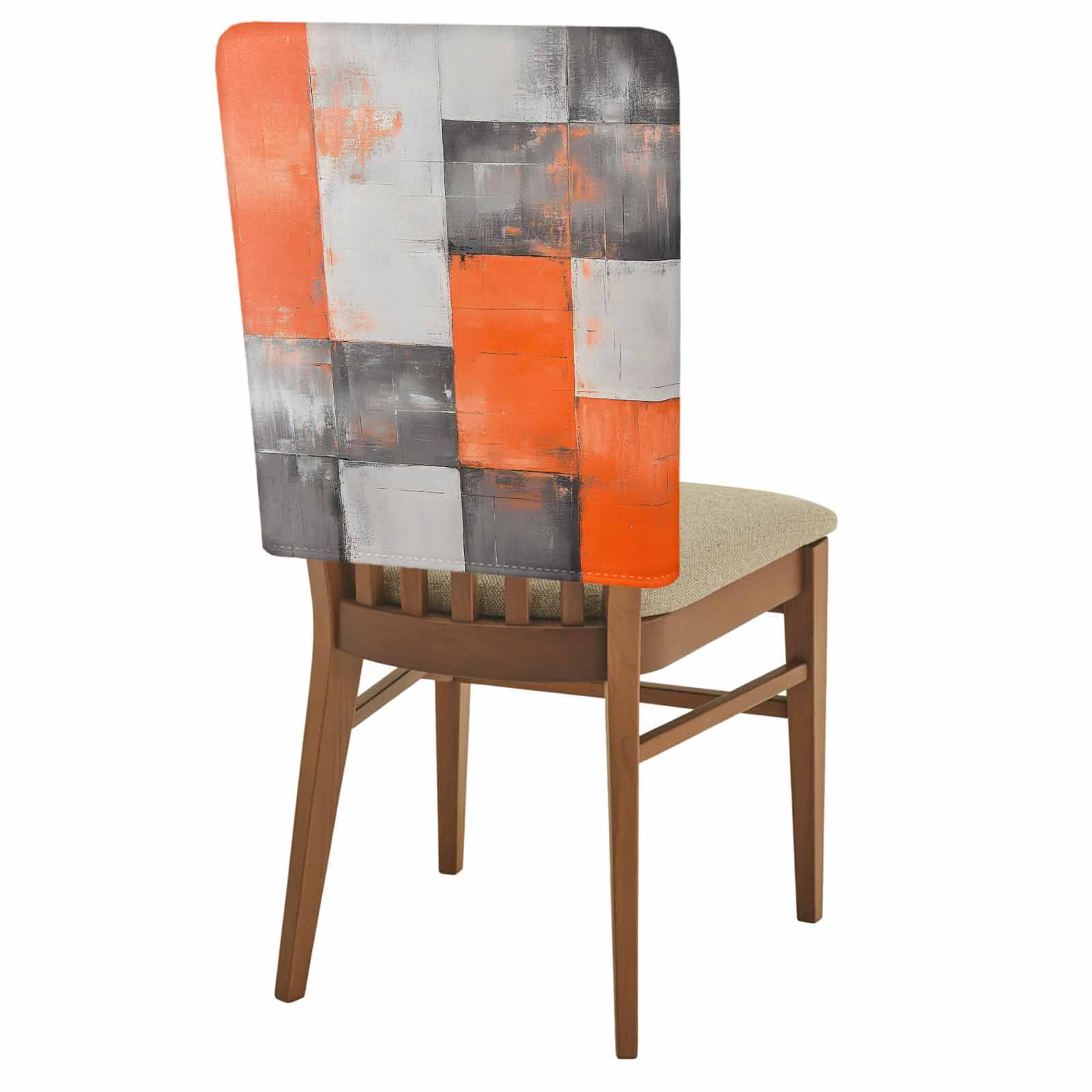 Abstract Graffiti Art Chair Back Covers Set of 1, Orange Gary Color ...