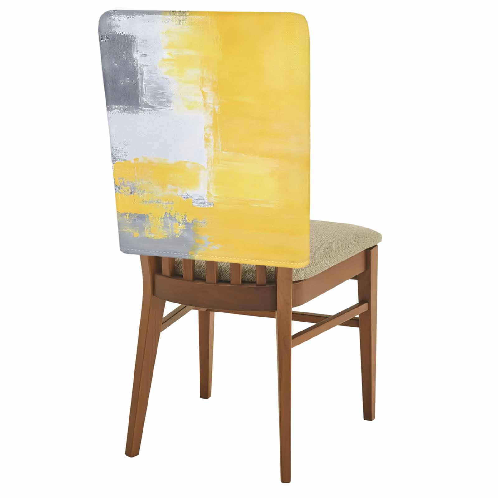 Abstract Graffiti Art Chair Back Covers Set of 1, Retro Yellow Gary ...