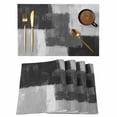 Abstract Graffiti Art Cotton Linen Placemats Set of 1, Black Grey ...