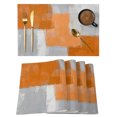 Abstract Graffiti Art Cotton Linen Placemats Set of 6, Orange Grey ...