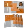 Abstract Graffiti Art Cotton Linen Placemats Set of 8, Orange Grey ...