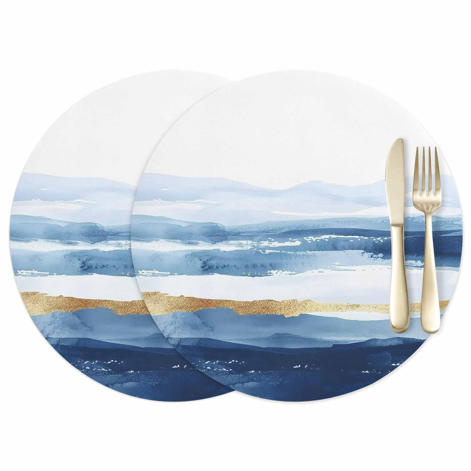 Abstract Graffiti Art Leather Placemats Set of 2, 15 Inch, Watercolor ...