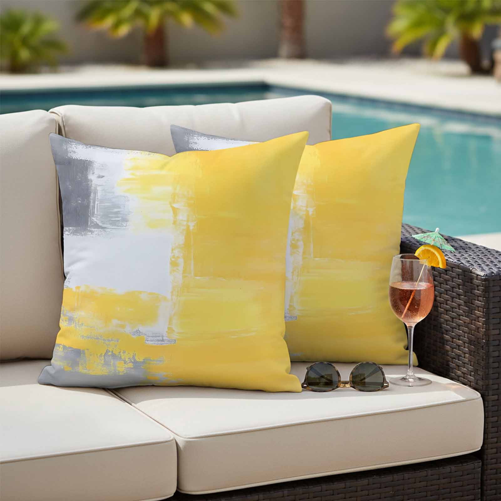 Abstract Graffiti Art Outdoor Throw Pillow Covers Set of 2, Retro ...