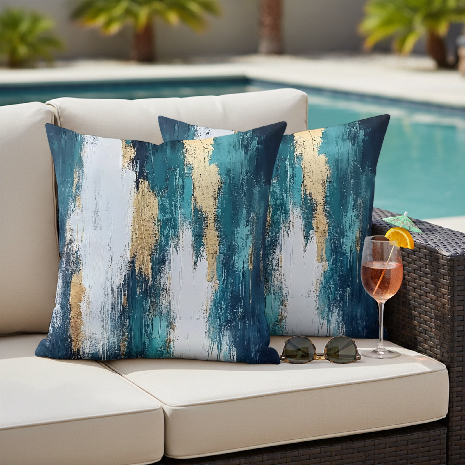 Abstract Graffiti Art Outdoor Waterproof Throw Pillow Covers Set of 2 ...