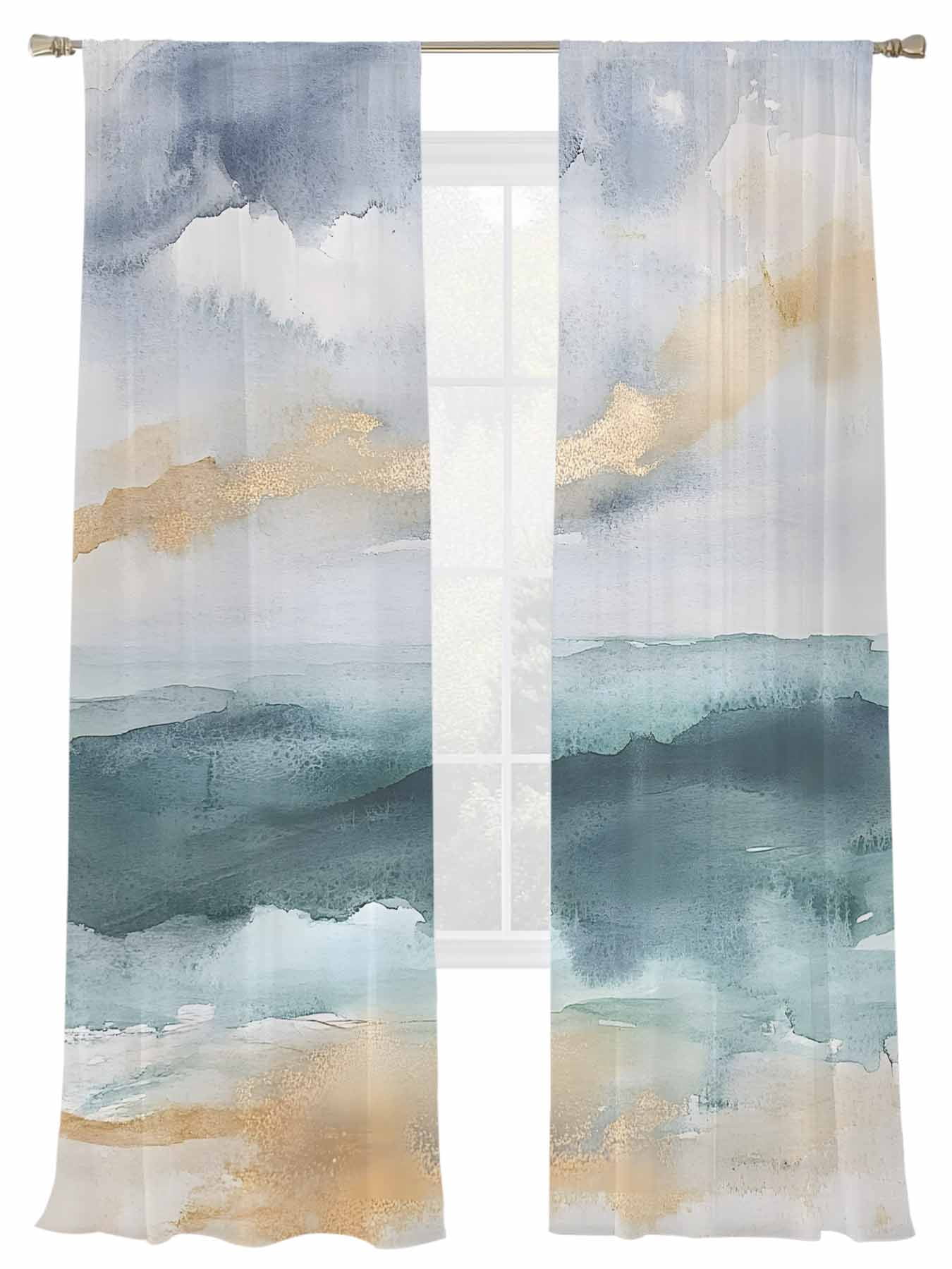 Abstract Graffiti Art Sheer Curtains for Living Room Bedroom, Light ...