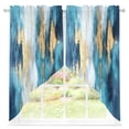 Abstract Graffiti Art Sheer Curtains Swag Valances for Windows Blue ...