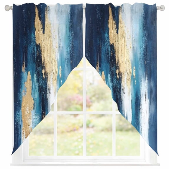 Abstract Graffiti Art Sheer Curtains Swag Valances for Windows Gold ...