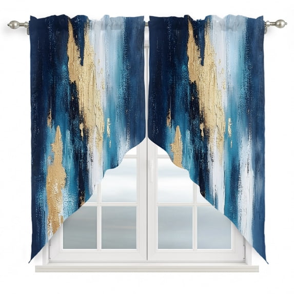 Abstract Graffiti Art Swag Curtain Valance for Window 2 Panels Gold ...