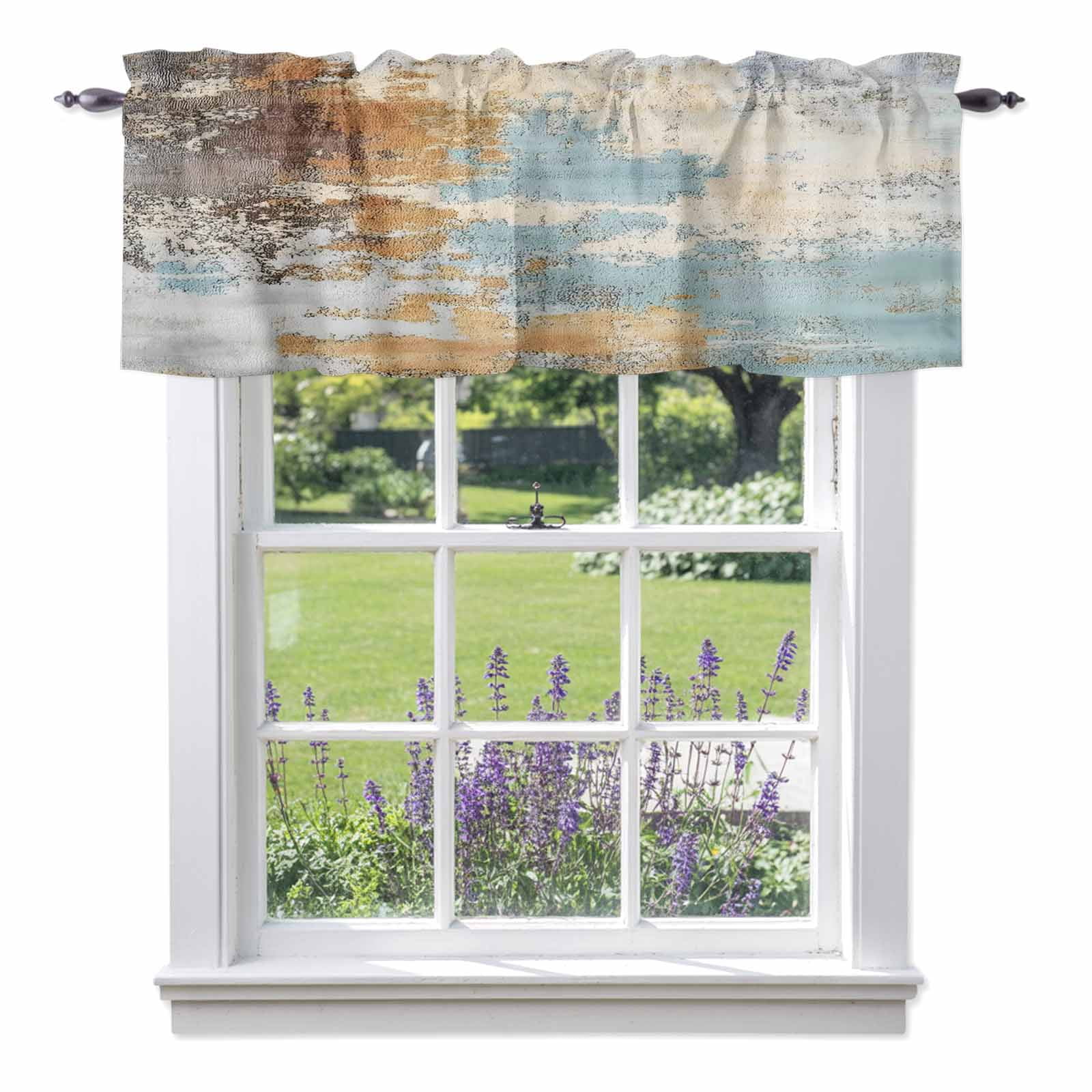 Abstract Graffiti Art Valances for Windows, Brown Blue Street Theme ...