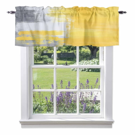 Abstract Graffiti Art Valances for Windows, Retro Yellow Gary Street ...