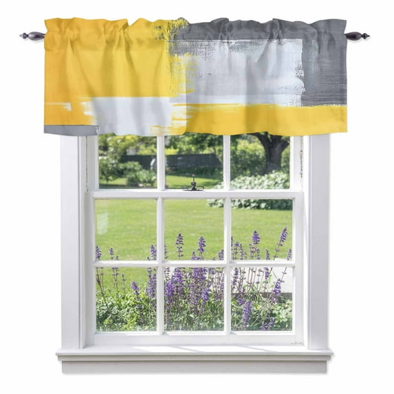 Abstract Graffiti Art Valances for Windows, Vintage Yellow Gary Street ...